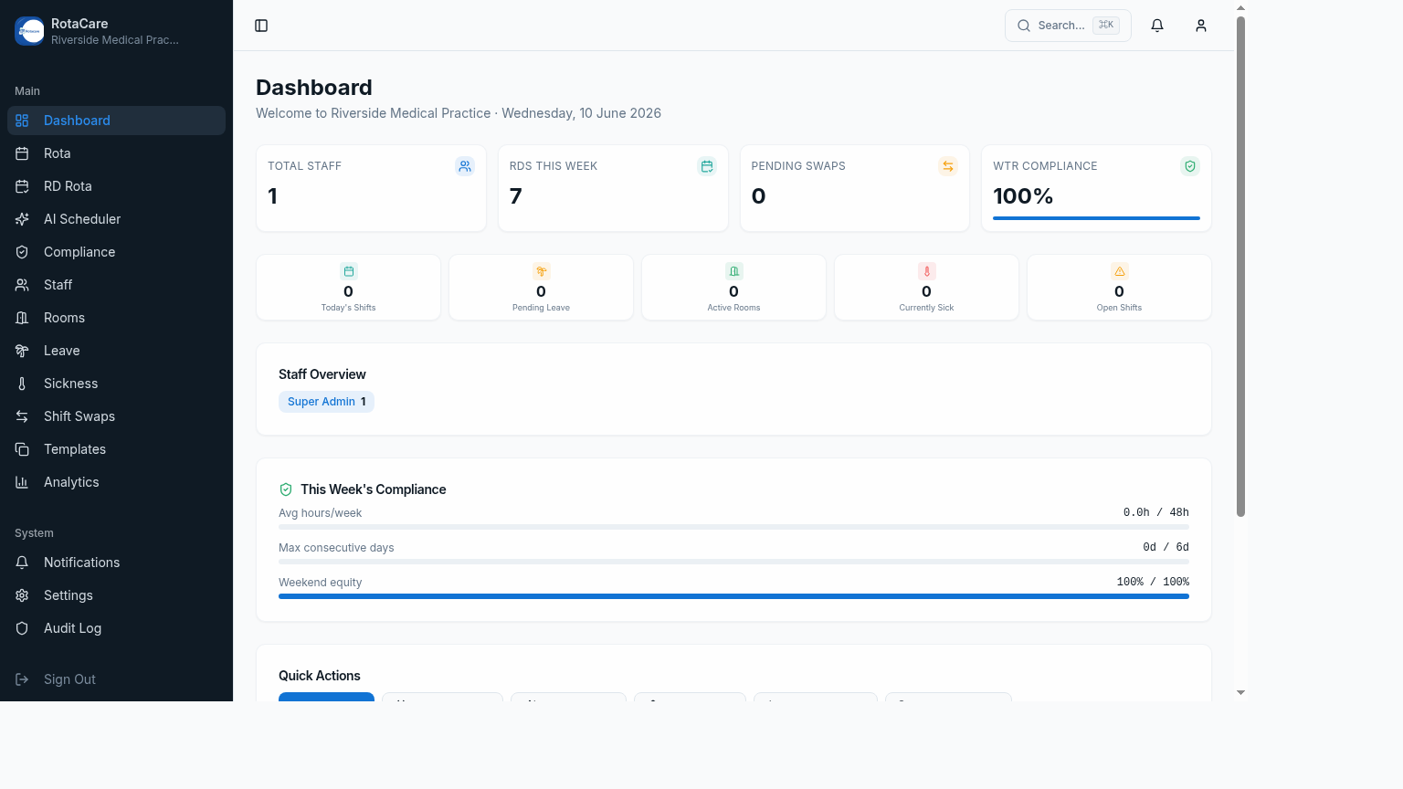 AI Healthcare Rota Management | NHS-Ready